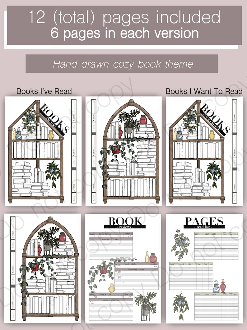 Book Reading Tracker Bundle: Printable Journal Inserts (PDF) - Etsy