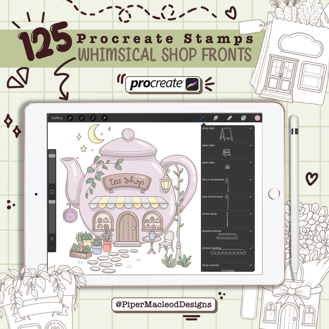 Procreate Stamps Set, Shop Front Theme, Business Brushes, Store Samples ...