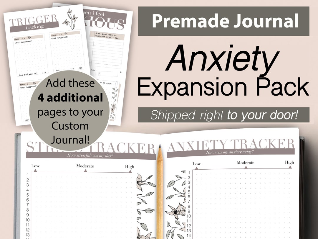 Anxiety Tracker Set, Stress Levels Log, Daily Worry Levels, Anxiety ...