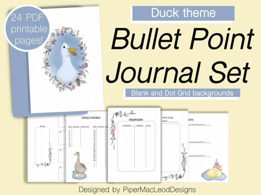 Bullet Point Journal Set for Beginners and Experts, Printable Inserts ...