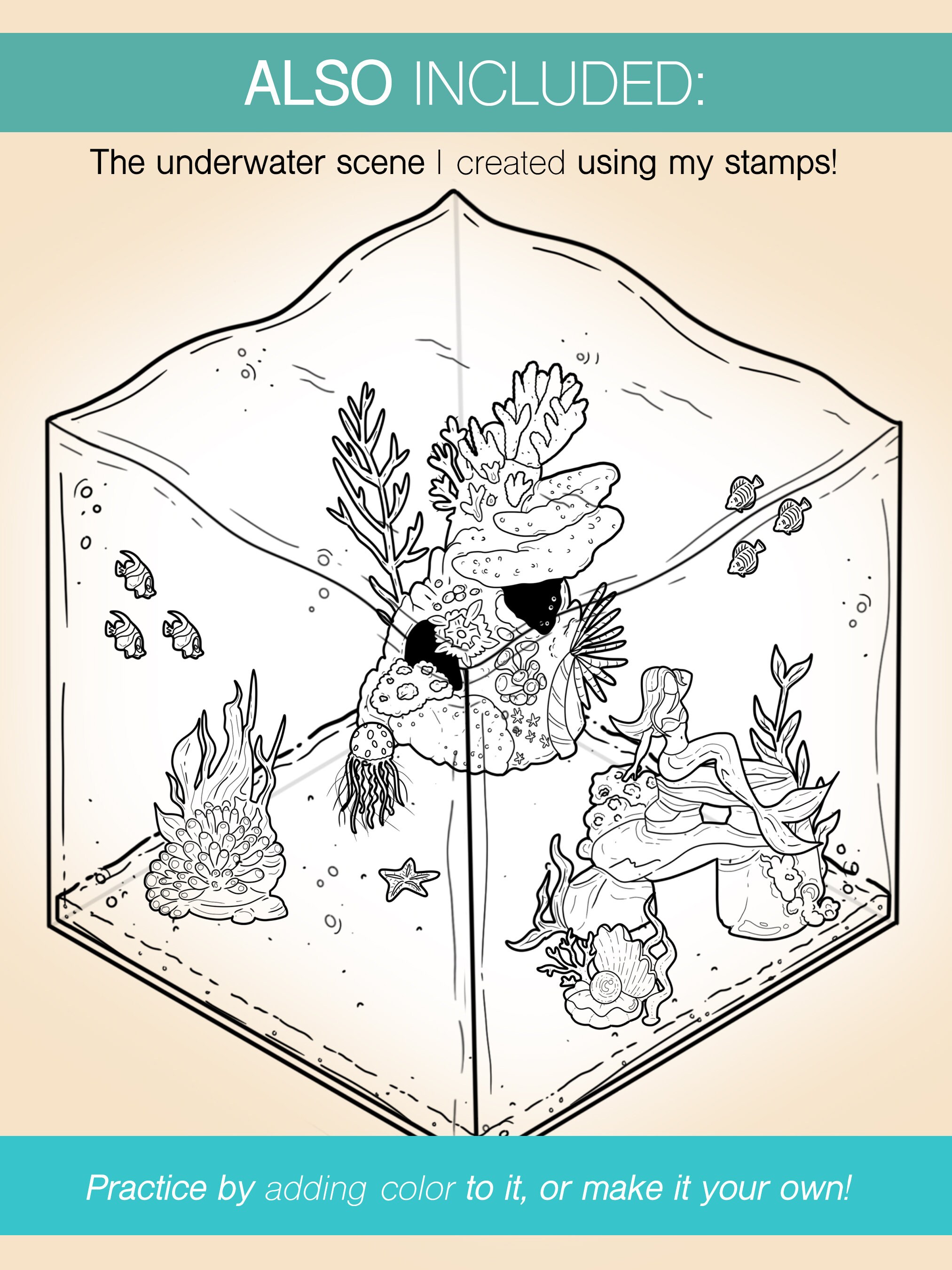 Isometric Procreate Stamps, Underwater Theme, Fish Tank Brushes ...