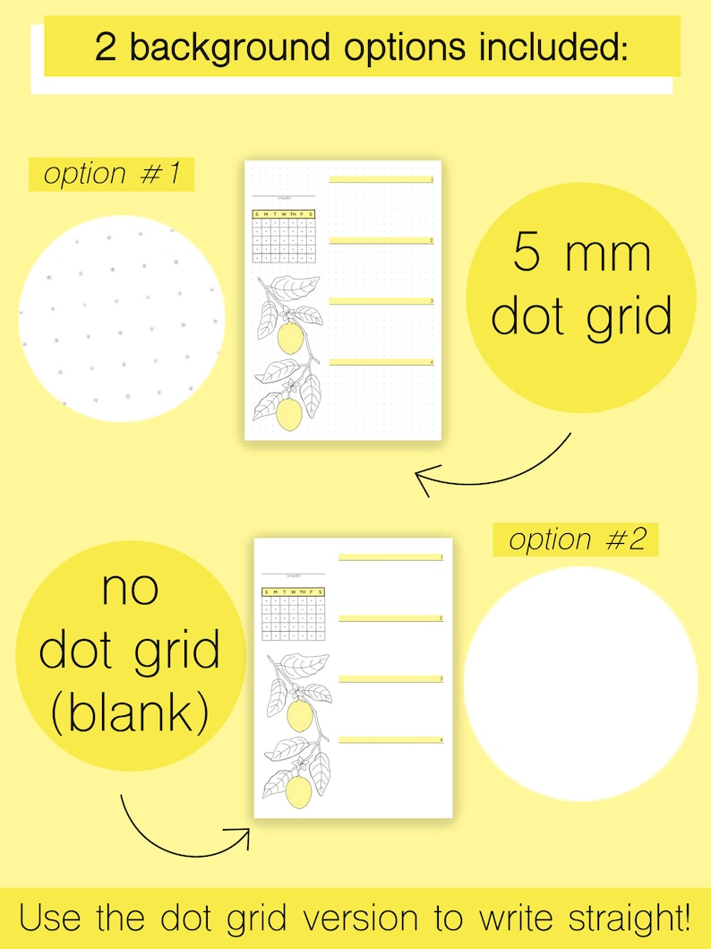Bullet Point Journal Set Printable Bujo Inserts Lemon Fruit - Etsy