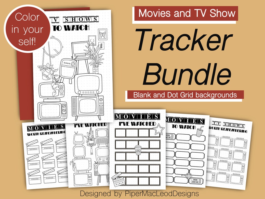 Movie Tracker Printable, TV Series Tracker, Movie Log, TV Show Review ...