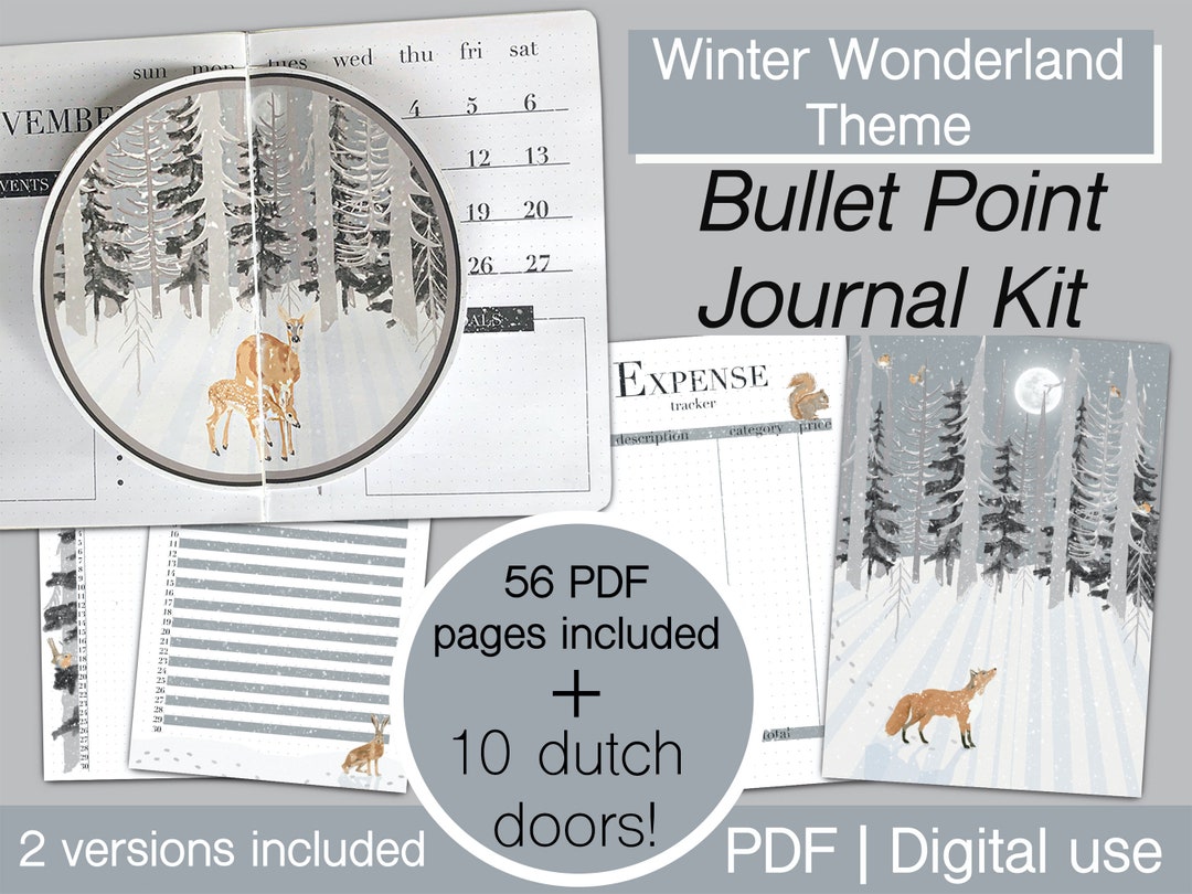 Bullet Point Journal Set With a Unique Winter Wonderland Theme, Perfect ...