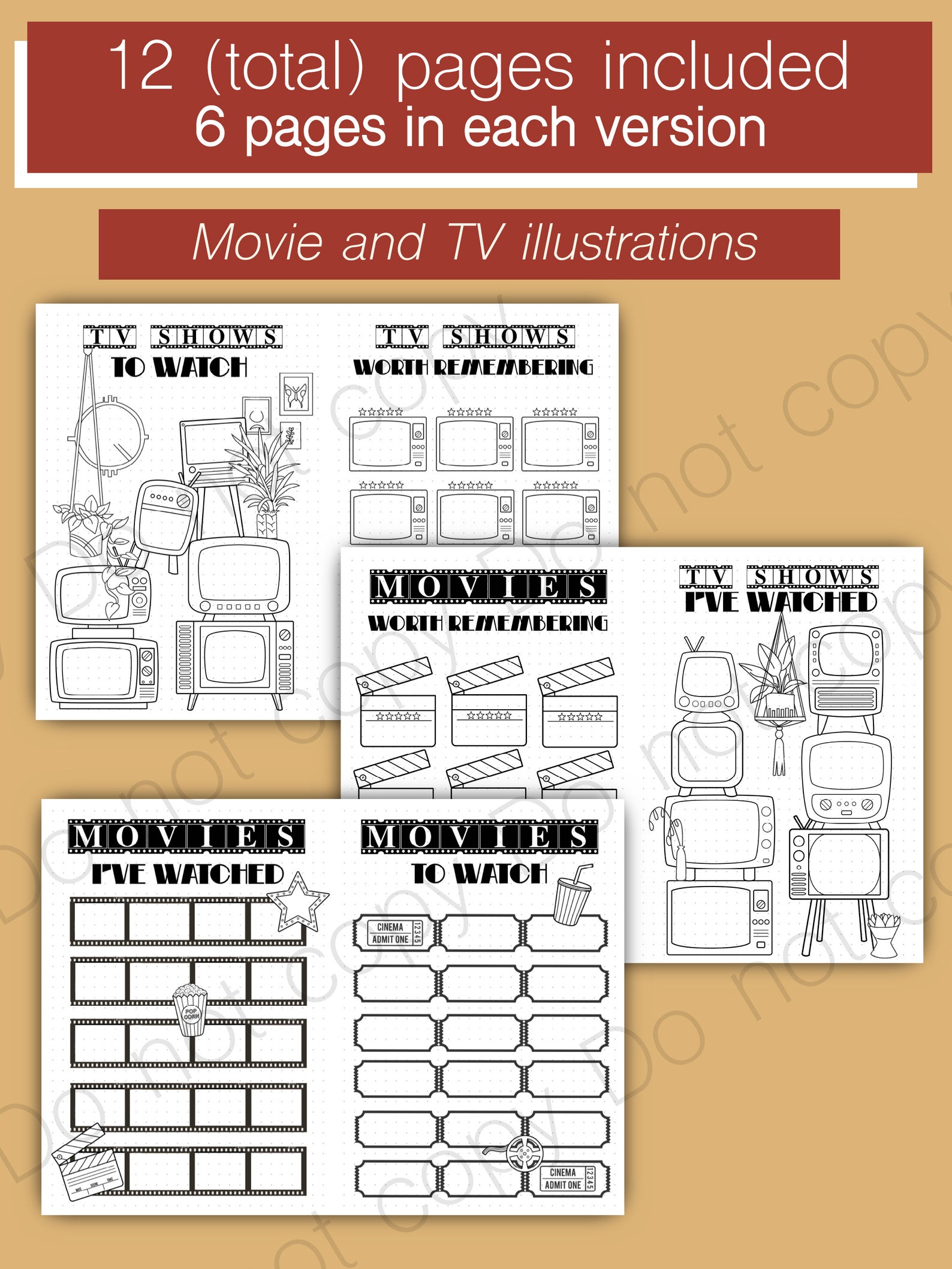 Movie Tracker Printable TV Series Tracker Movie Log TV Show - Etsy