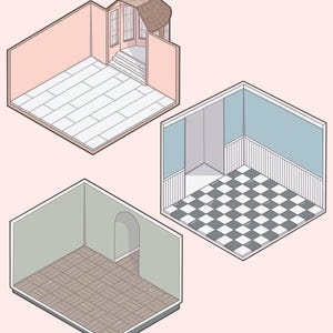 Isometric Room Stickers, Iso Bakery Designer, Interior Design Sticker ...