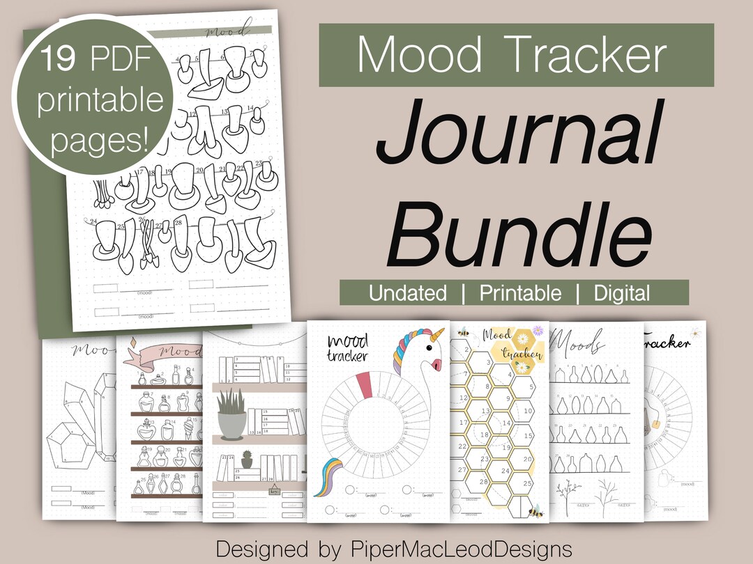 Mood Tracker Bundle Pack Printable Mood Chart for Bullet - Etsy Australia