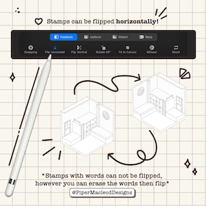 Isometric Procreate Stamps, Empty Room & House Theme, Procreate Brushes ...