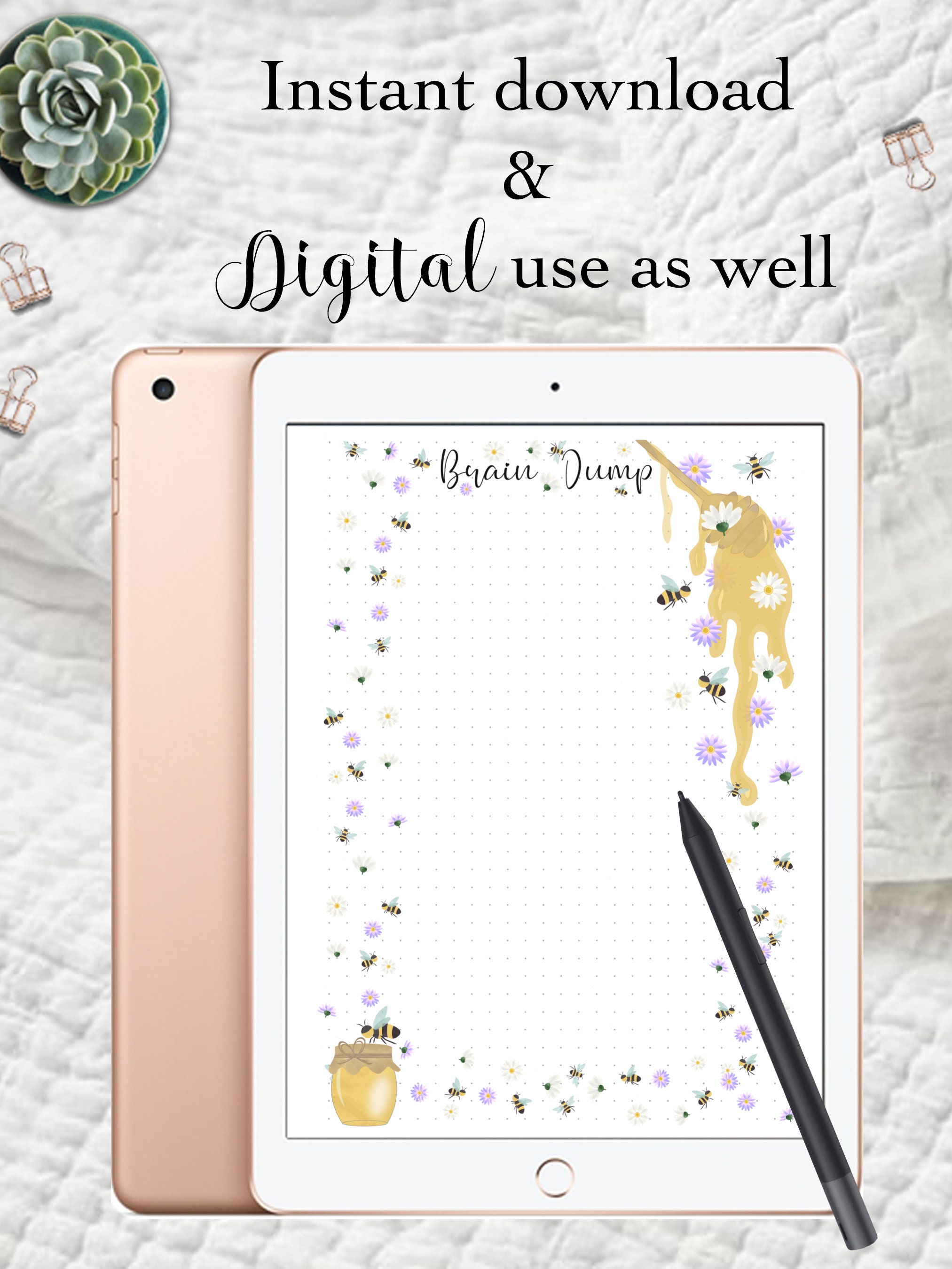 Bullet Point Journal Set for Honey Bee Lovers, Bumble Bee Themed ...