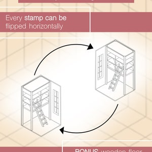 Isometric Procreate Stamps, Empty Room & House Theme, Procreate Brushes ...