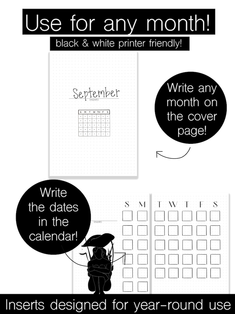 Bullet Point Journal Printable Templates for Your Planner, Goddess and ...