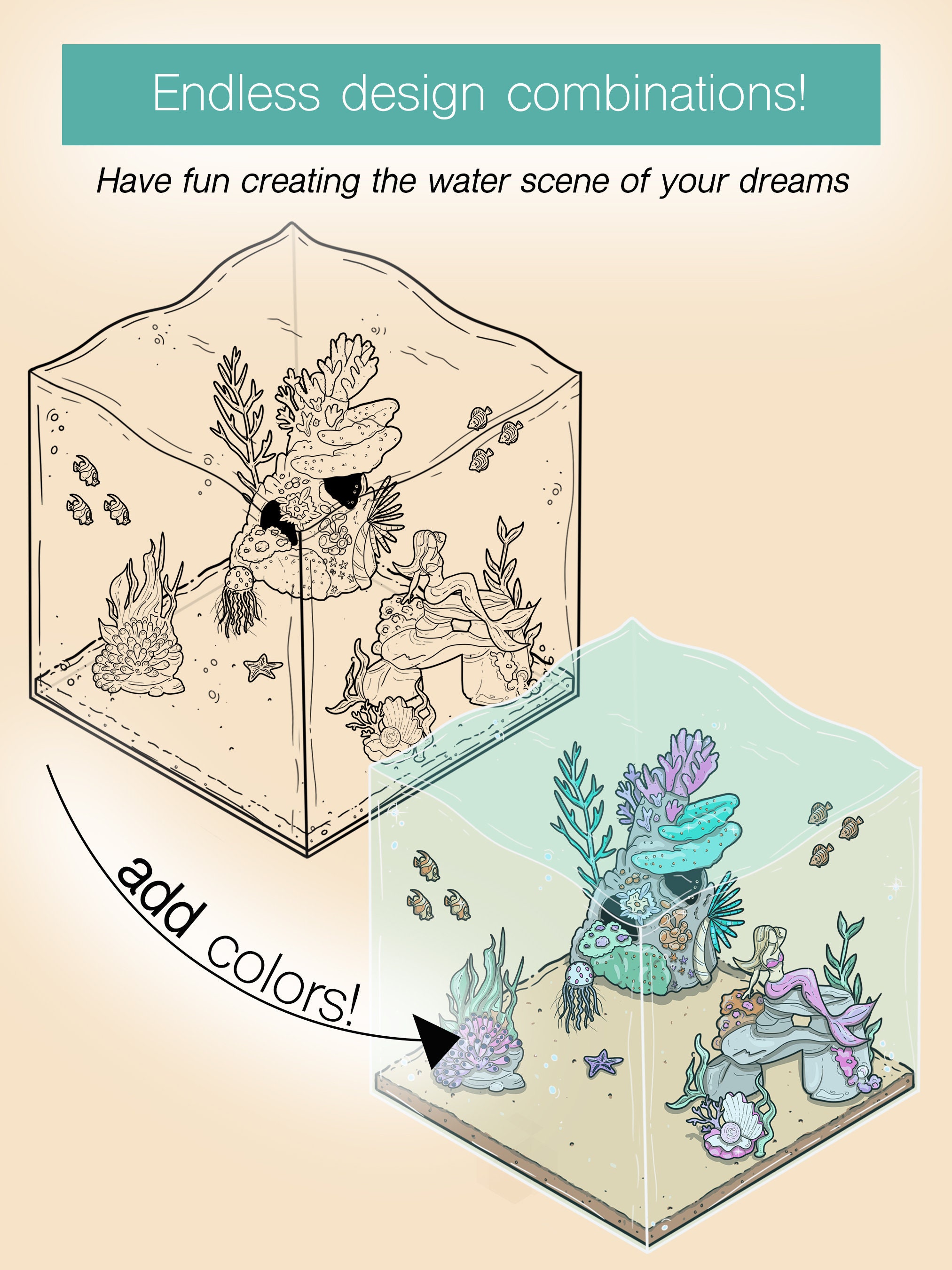 Isometric Procreate Stamps, Underwater Theme, Fish Tank Brushes ...