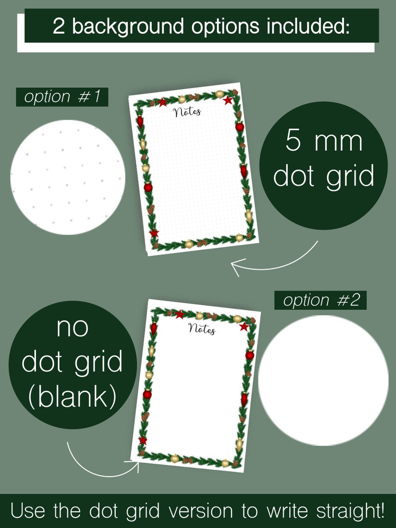 Bullet Point Journal Set, Printable PDF, Christmas Kit, Digital Use ...