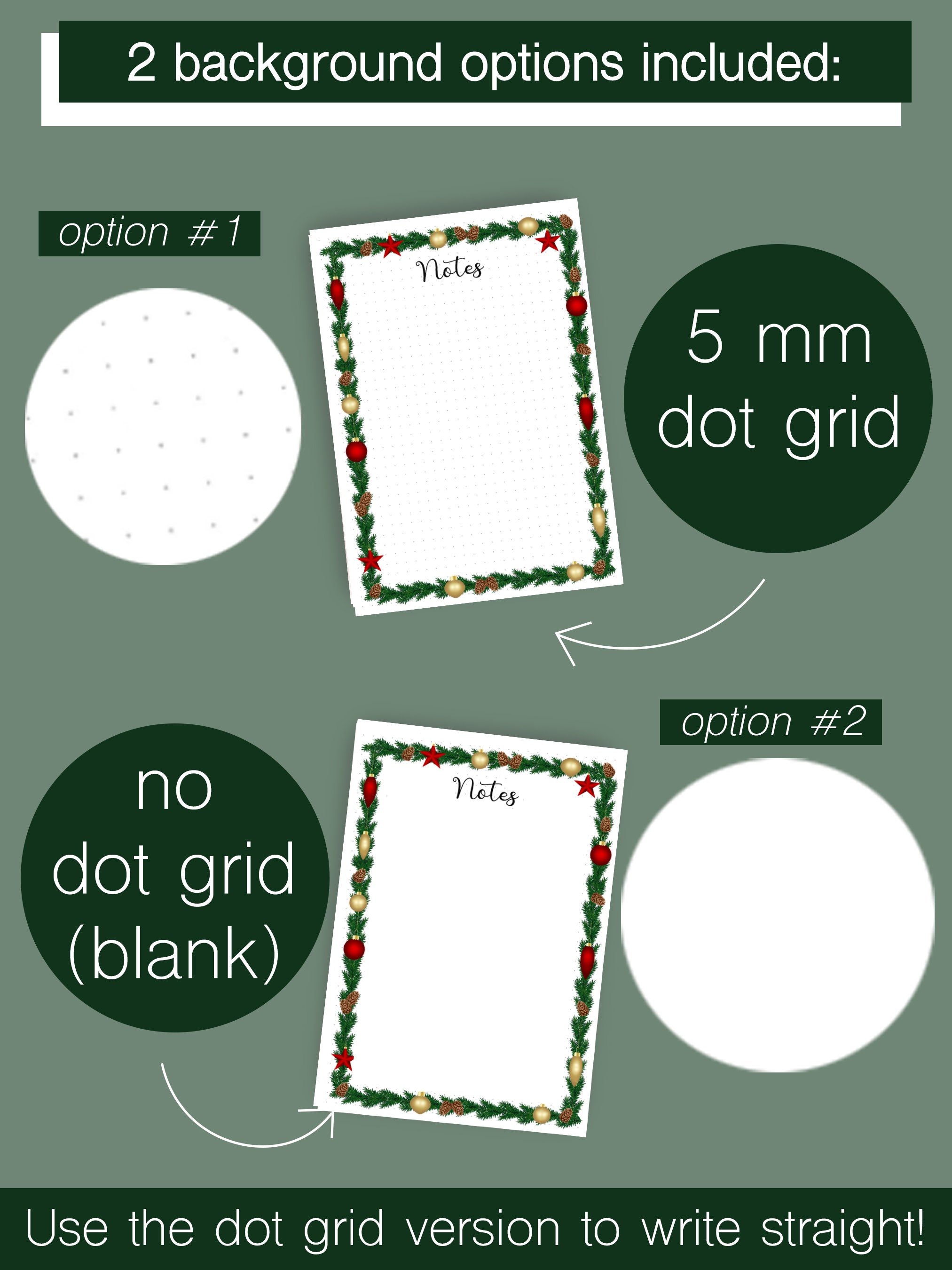 Bullet Point Journal Set, Printable PDF, Christmas Kit, Digital Use ...