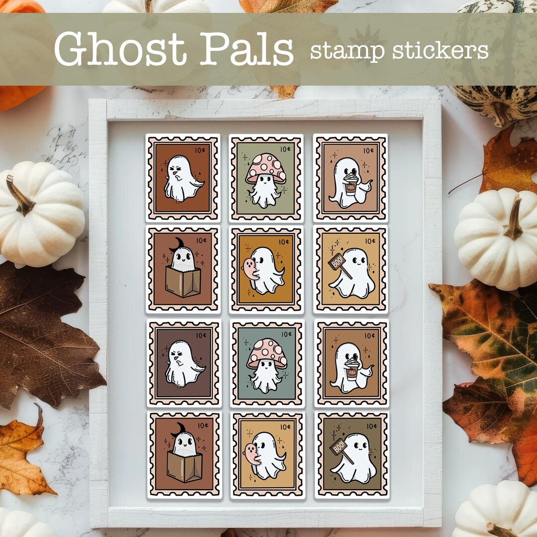 Cute Ghost Stickers, Waterproof Sticker, Mail Stamp Stickers, Halloween ...