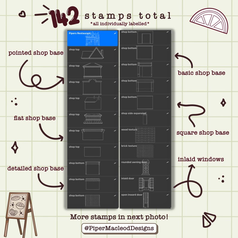 Procreate Stamps Set, Shop Front Theme, Business Brushes, Store Samples ...