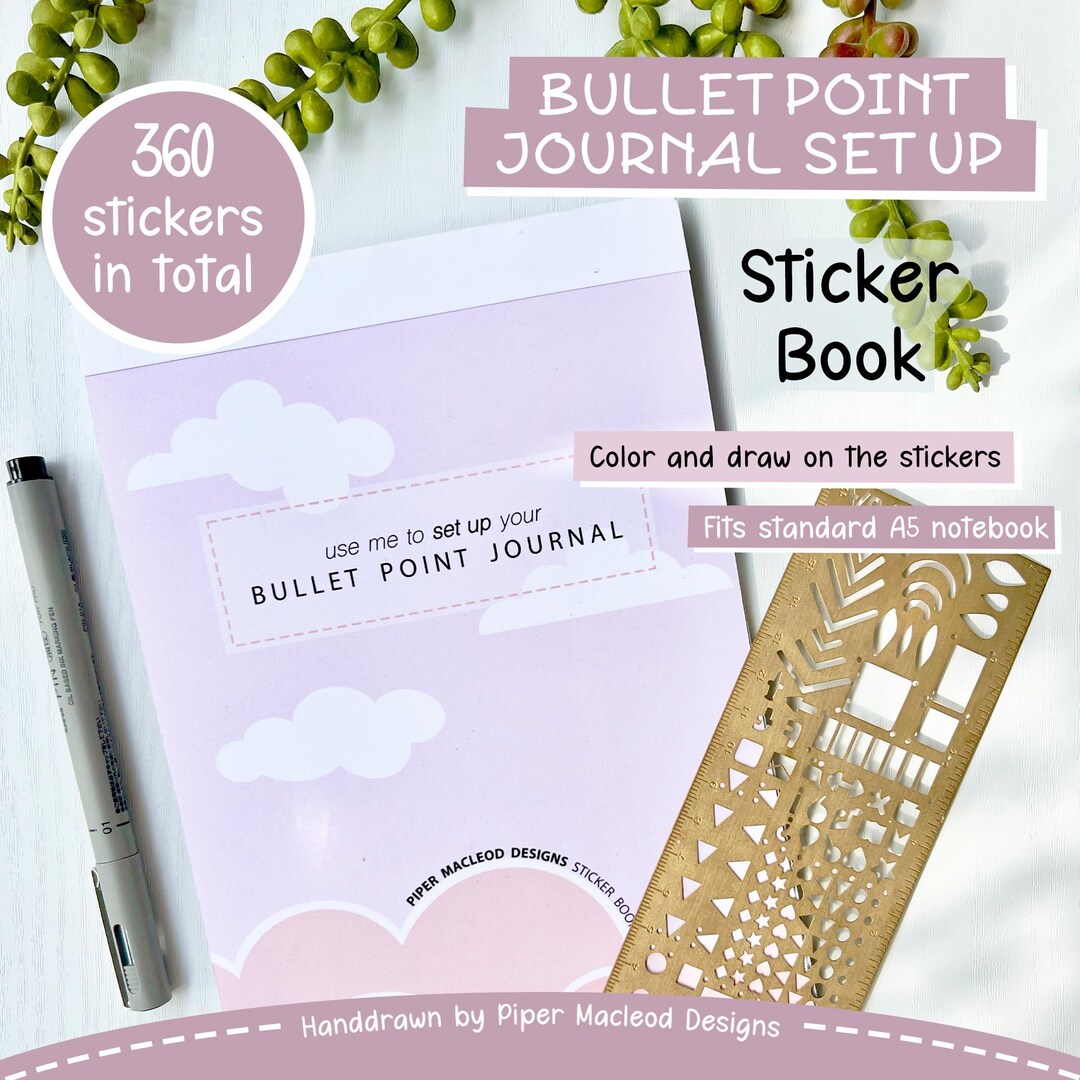 Bullet Point Journal Set up Sticker Book, Functional Journal Stickers ...