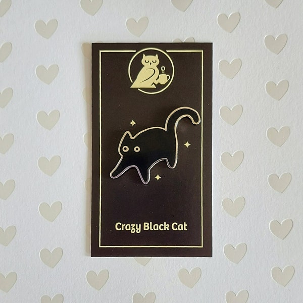 Black Cat Enamel Pin Etsy