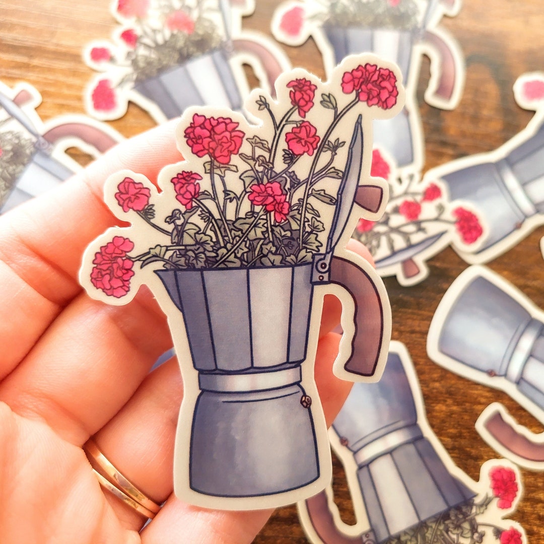 Moca Potted Plant Vinyl Sticker - Etsy