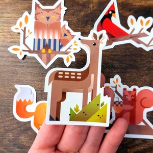 Woodland Creatures Vinyl Sticker Set - Etsy