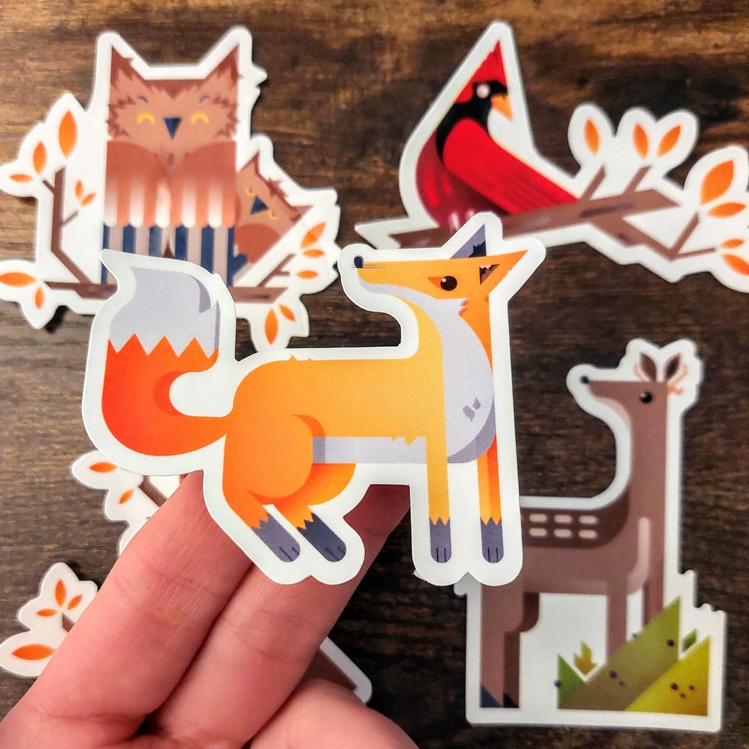 Woodland Creatures Vinyl Sticker Set - Etsy