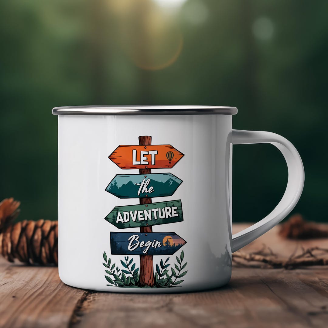 Let the Adventure Begin Mug-adventure Lover Gift- Camping Mug- Metal ...