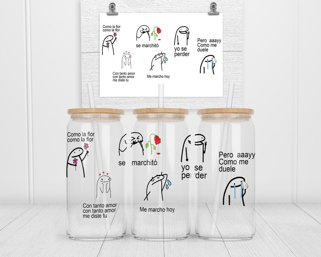 Vaso De Vidrio Flork Como La Flor / Clear Glass Cup 16 Oz - Etsy