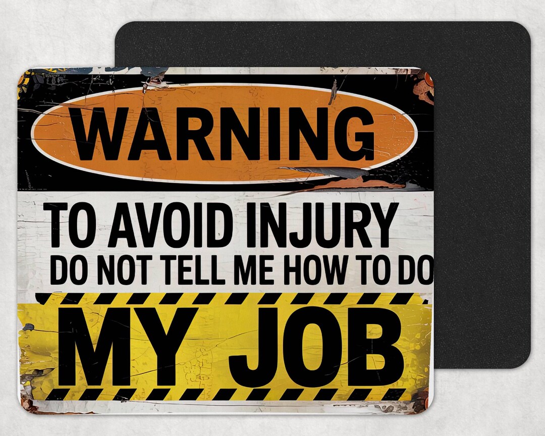 Warning to Avoid Injury Mousepad/ Warning Mousepad - Etsy