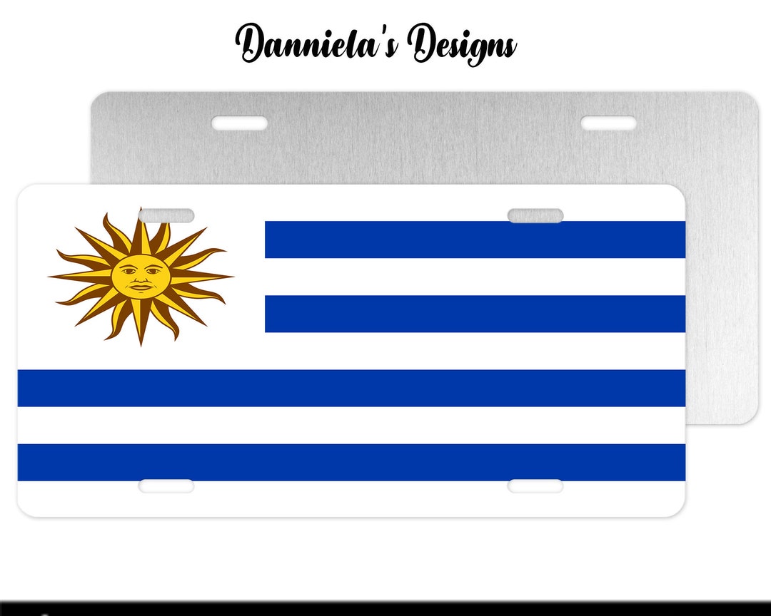 Uruguay Flag Sublimated License Plate/ Placa Sublimada Con La Bandera ...