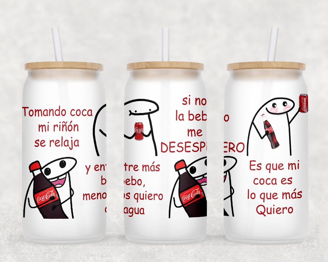Vaso De Vidrio Tomando Coca Flork/ Frosted Glass Tumbler Diseño Rojo - Etsy