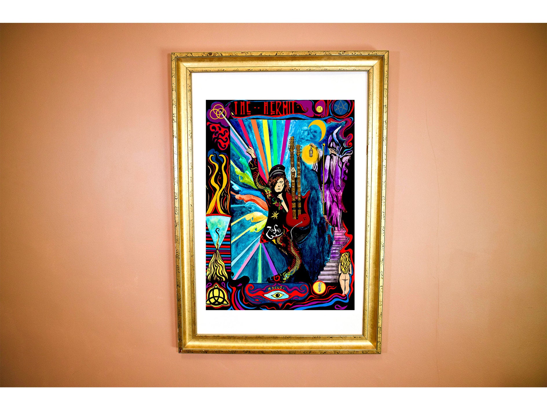 Jimmy Page Led Zeppelin Poster, Tarot Card Design, the Hermit ...