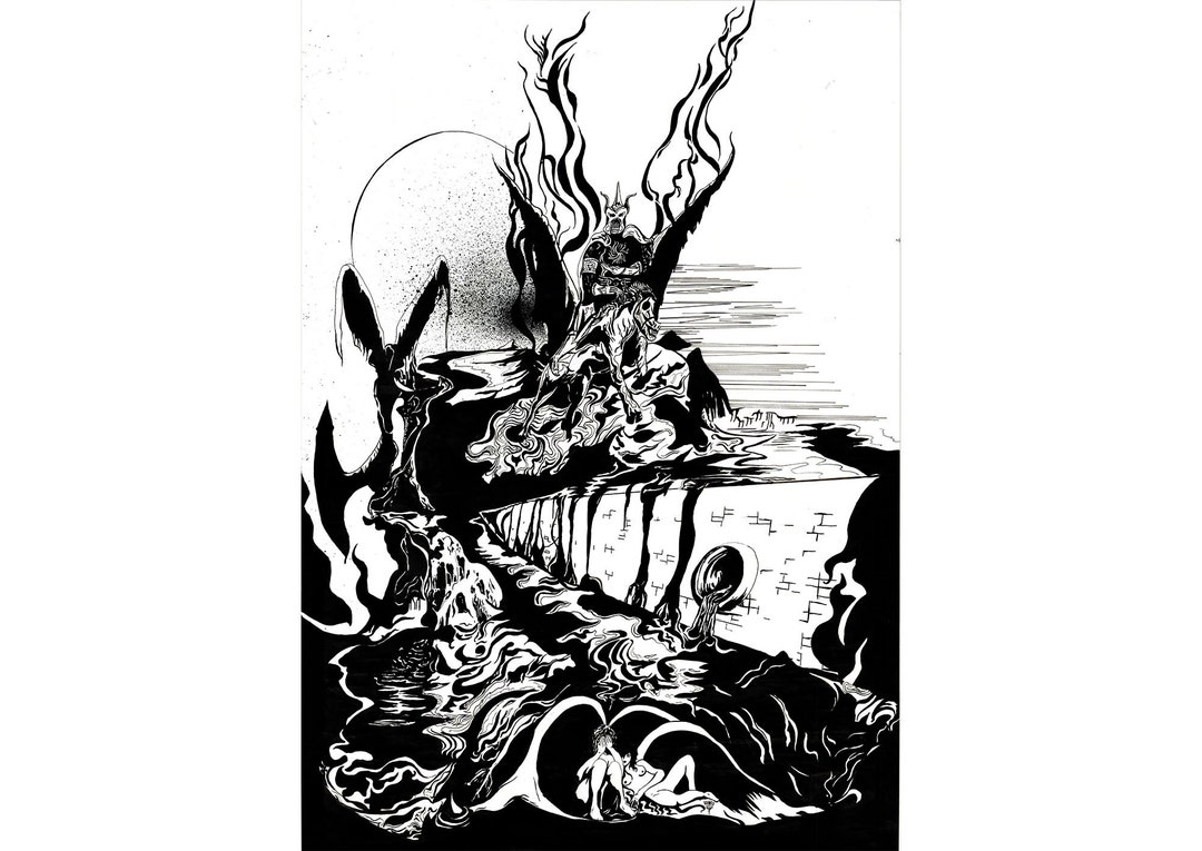 Surreal Pen and Ink Fantasy Art Print Loves Forbidden Domain by ...