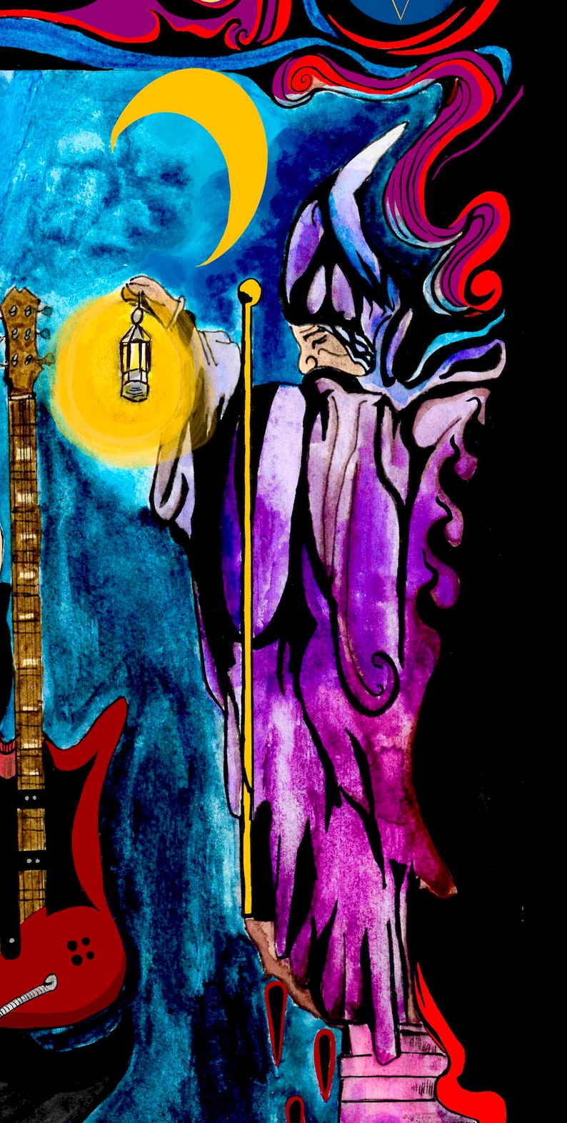 Jimmy Page Led Zeppelin Poster, Tarot Card Design, the Hermit ...