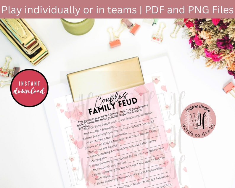 Couples Family Feud Game Instant Download | PNG PDF Printable to Play ...