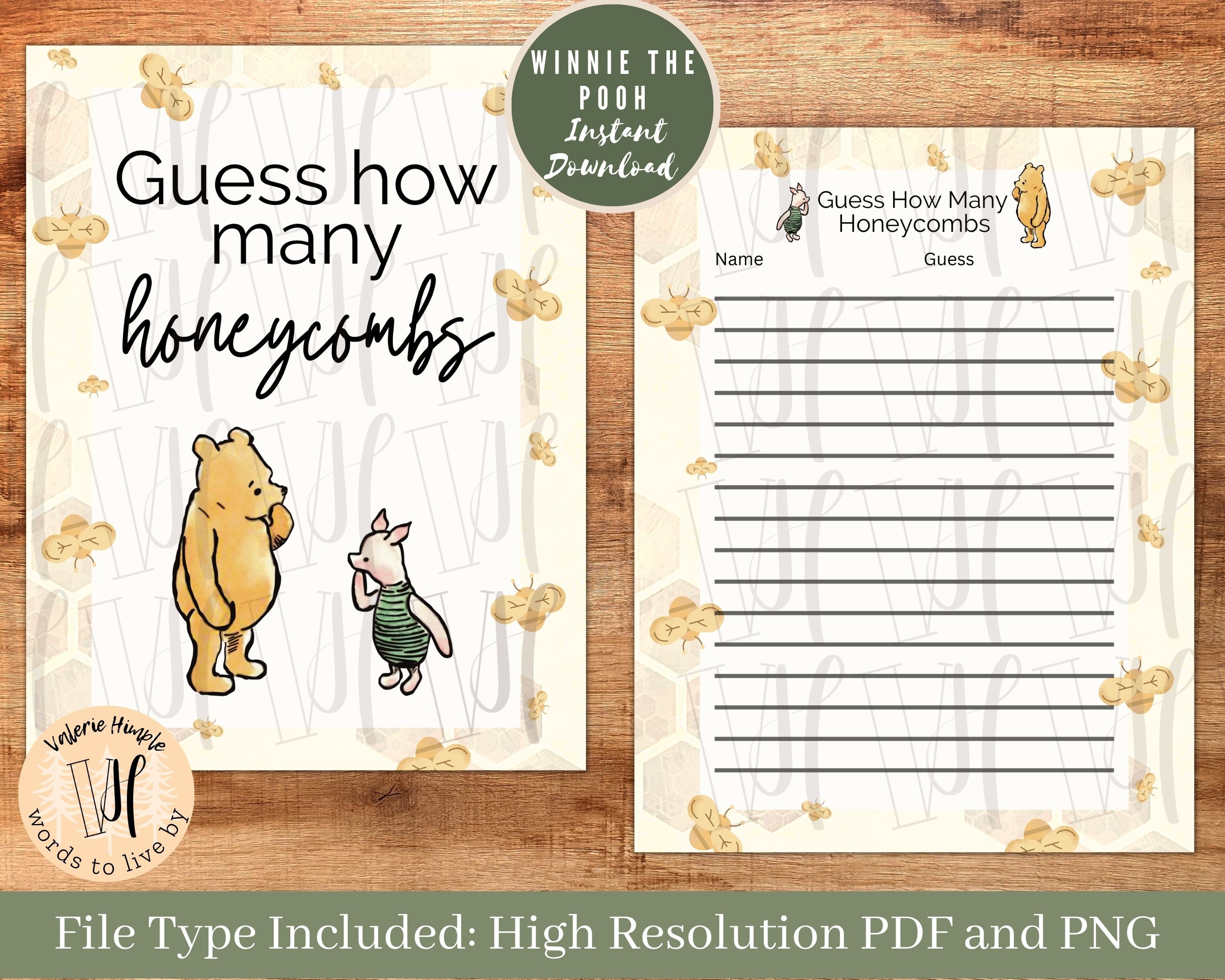 Classic Winnie the Pooh Guess How Many Honeycombs Game - PNG and PDF ...