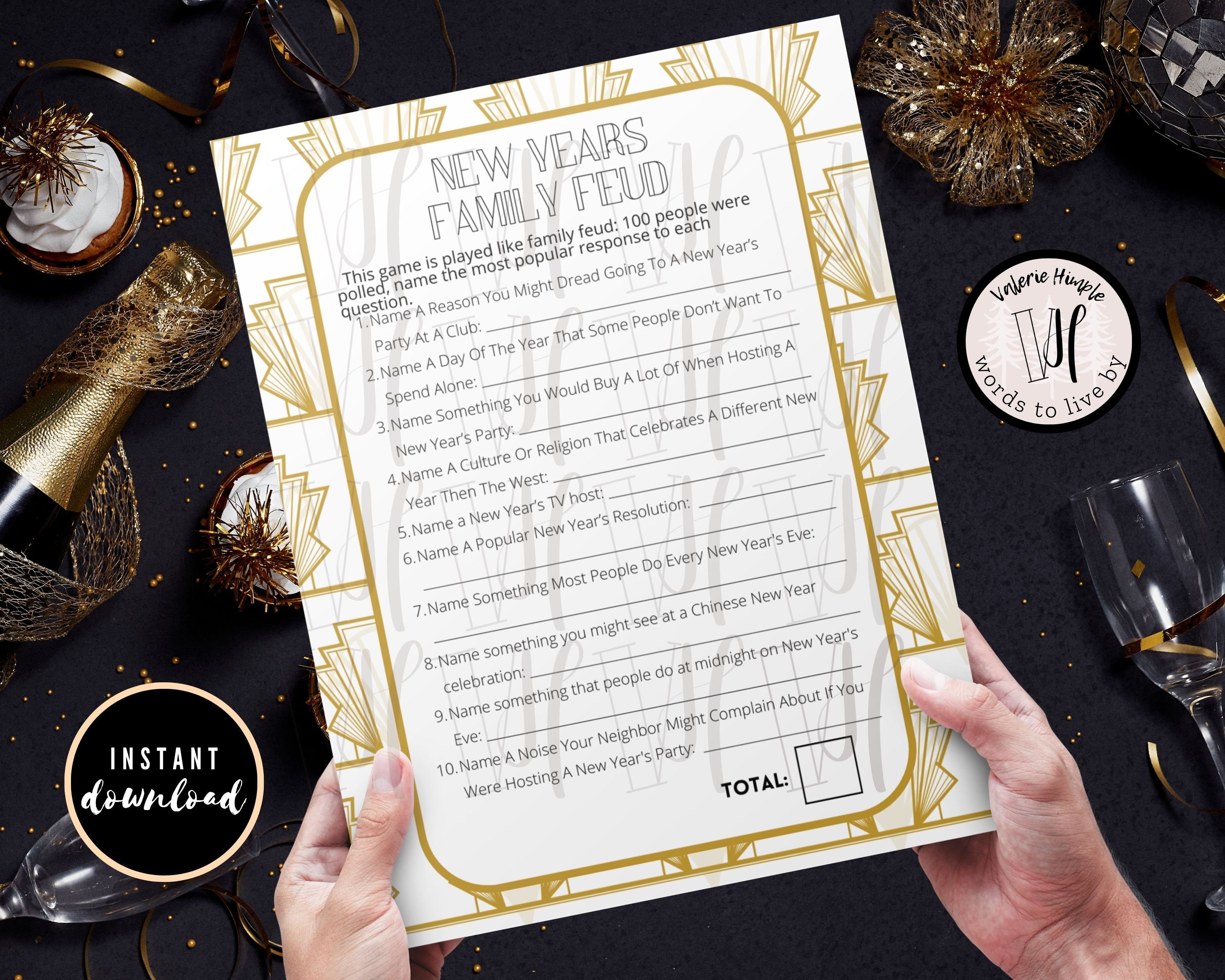 New Years Family Feud Game Instant Download PNG PDF Printable to Play ...