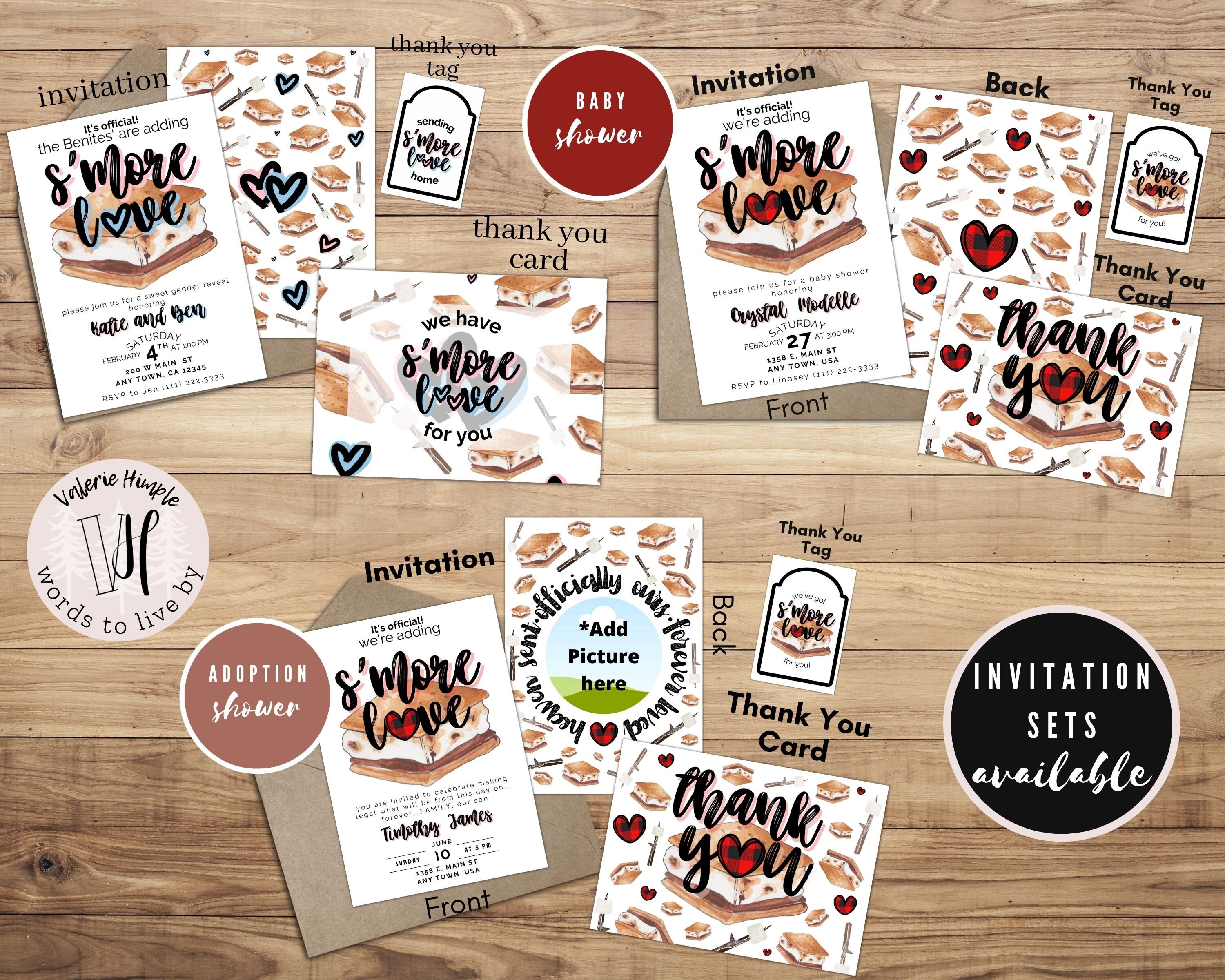 Adding Smore Love Thank You | Printable PDF and Folded Card - Editable ...