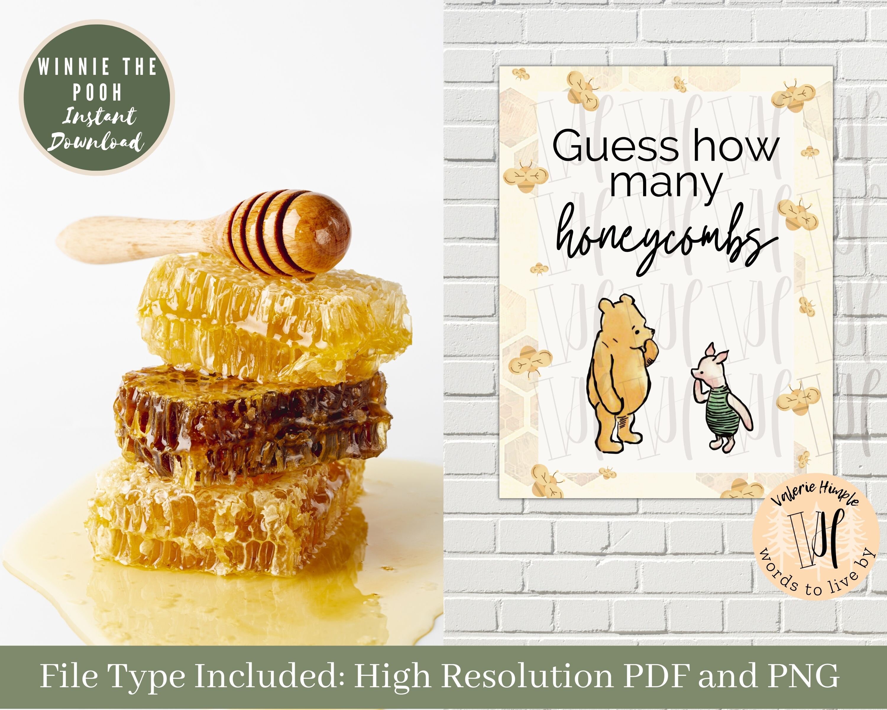 Classic Winnie the Pooh Guess How Many Honeycombs Game - PNG and PDF ...