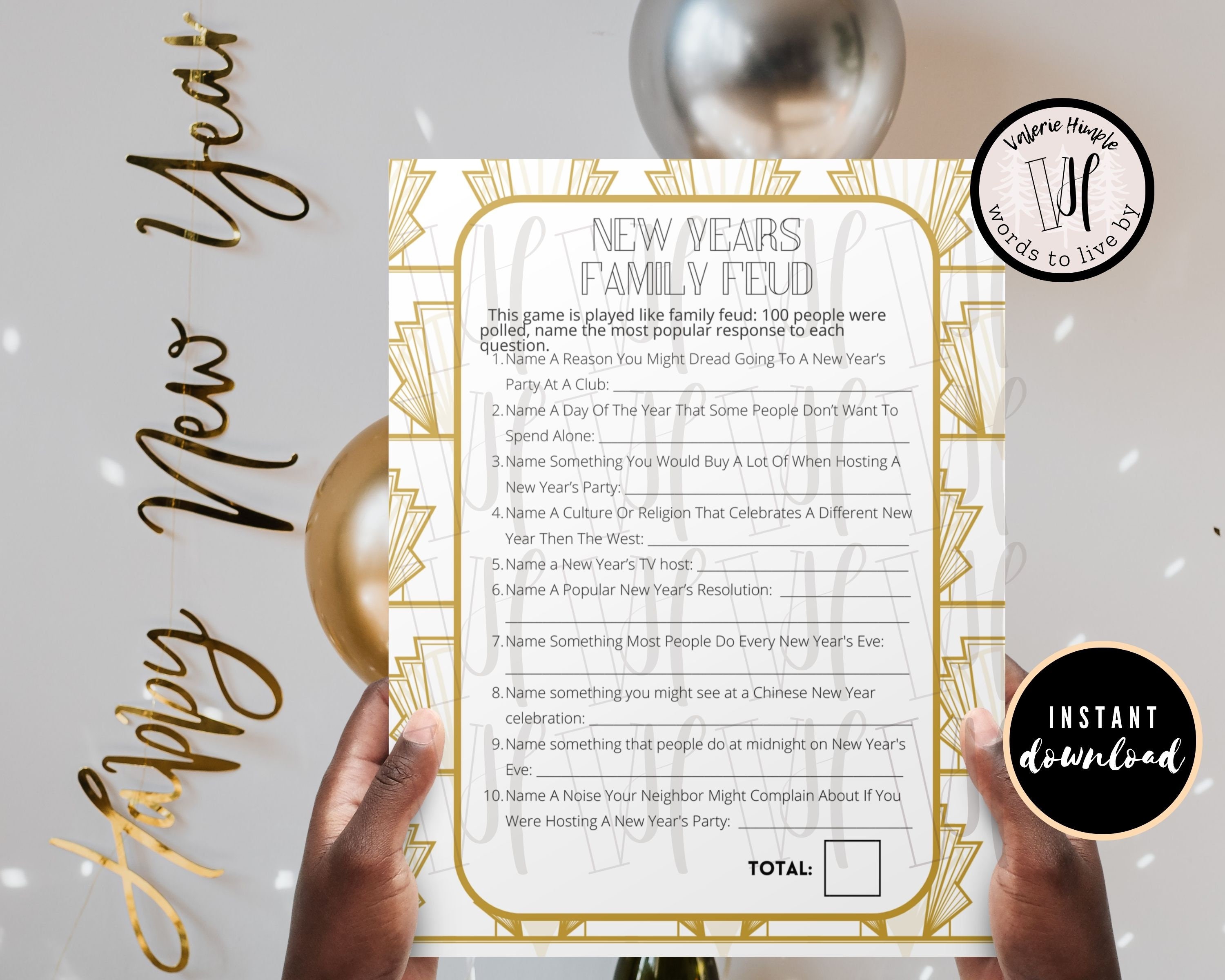 New Years Family Feud Game Instant Download PNG PDF Printable to Play ...