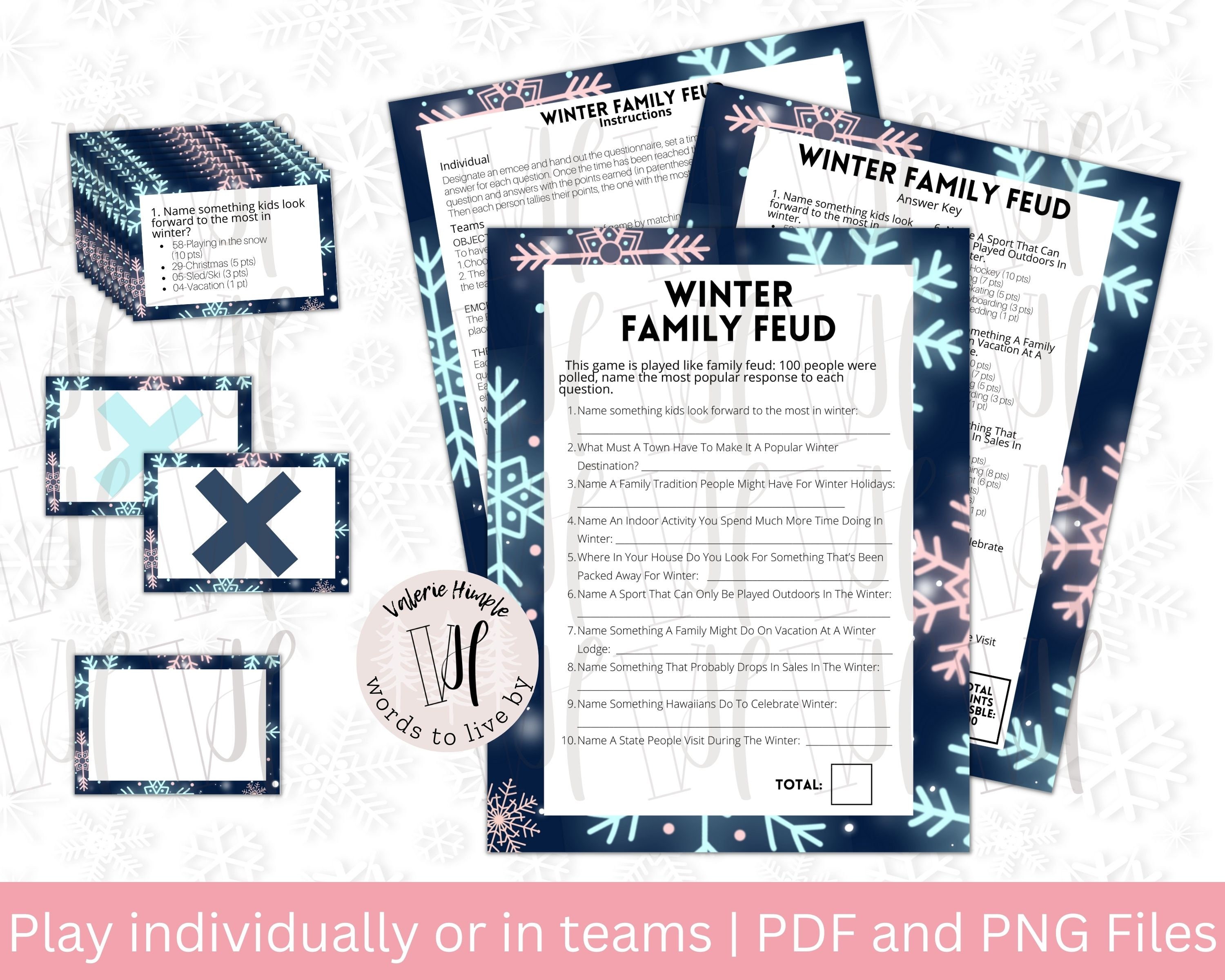 Winter Family Feud Game Instant Download PNG PDF Printable to Play ...