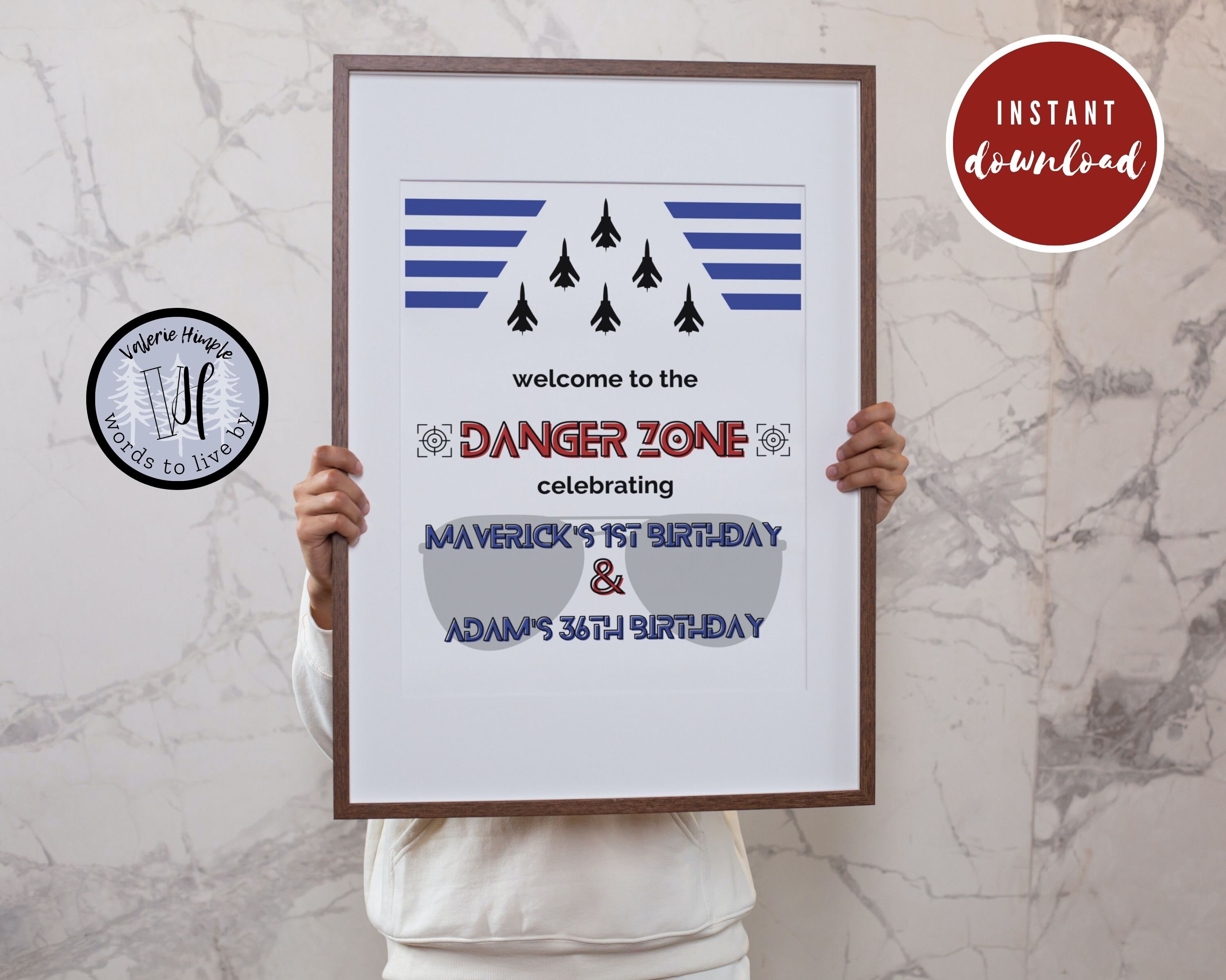 Danger Zone Planes Welcome Sign and Food Table Party Decor Editable ...