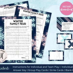 Winter Family Feud Game Instant Download | PNG PDF Printable to Play ...