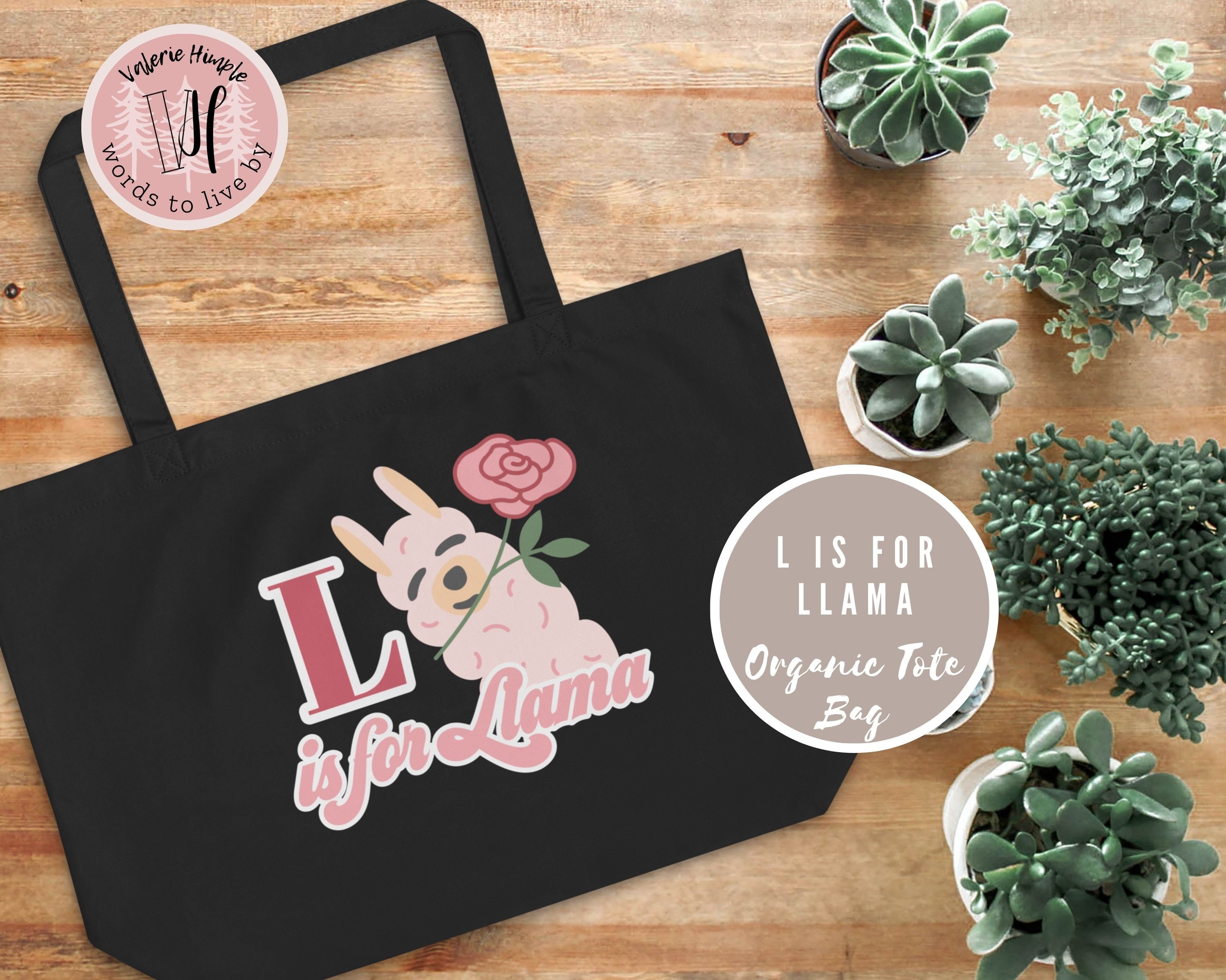 L is for Llama Teacher Appreciation Gift Large Organic Tote - Etsy