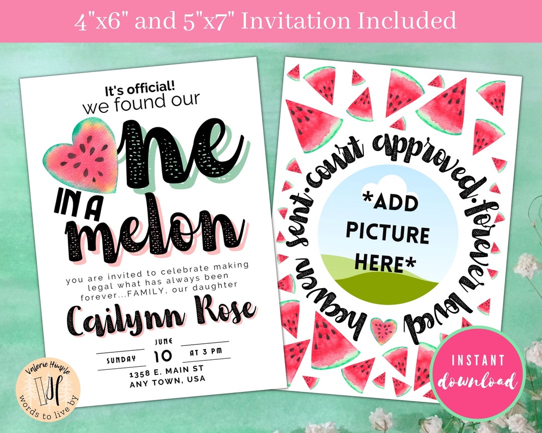 We Found Our One in a Melon Watermelon Adoption/guardianship Editable ...