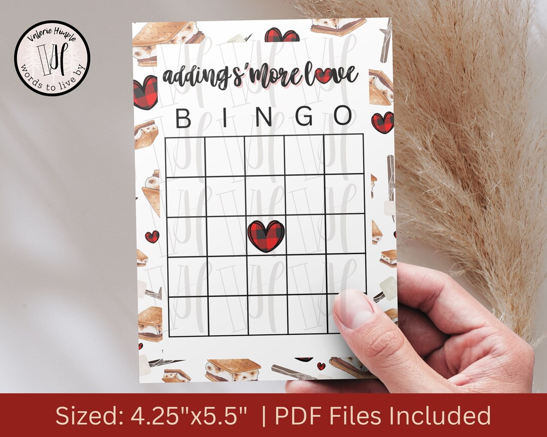Adding S'more Love Bingo Game for Baby, Foster, Adoption, Bridal ...