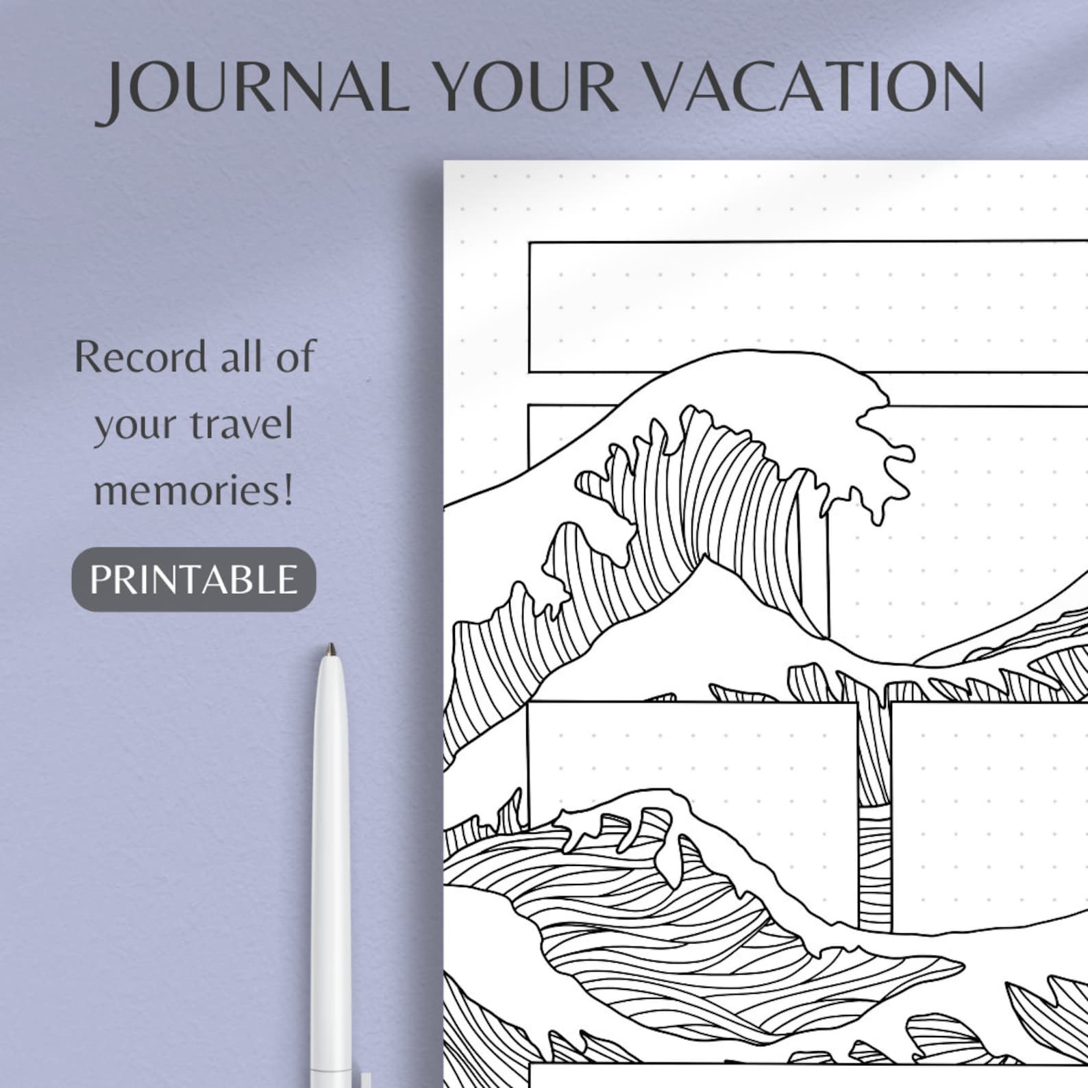 Travel Bullet Journal Printable, Digital Bullet Journal, Bullet Journal ...