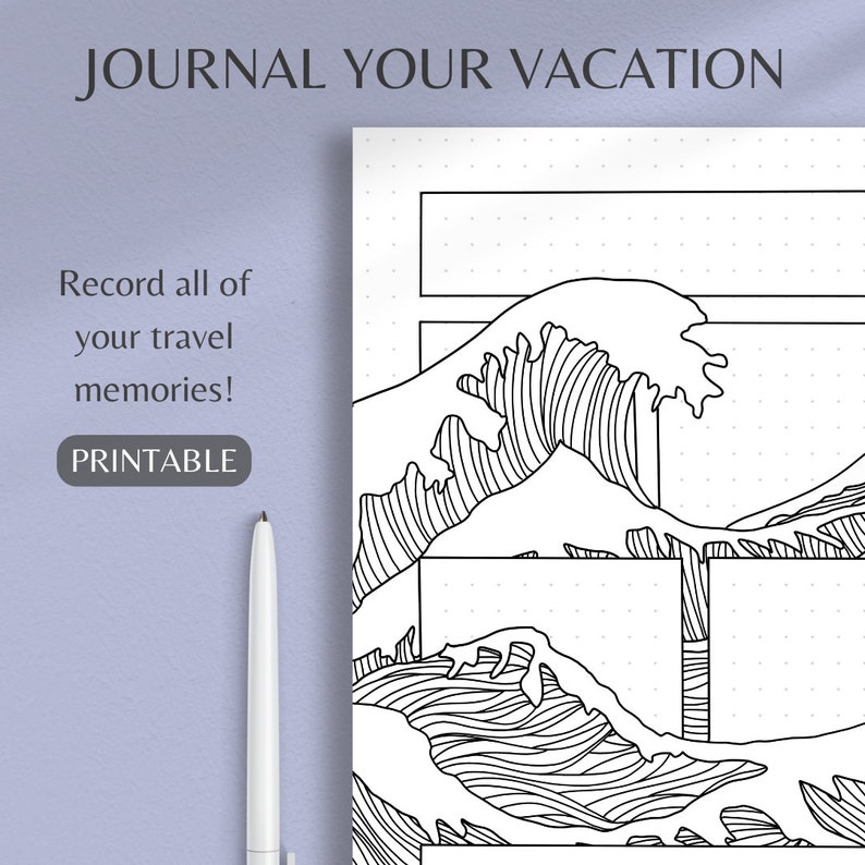 Travel Bullet Journal Printable, Digital Bullet Journal, Bullet Journal ...