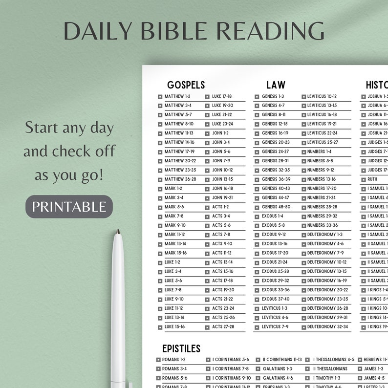Minimalist Bible Reading Plan | Bible by Genre | Daily Bible ...