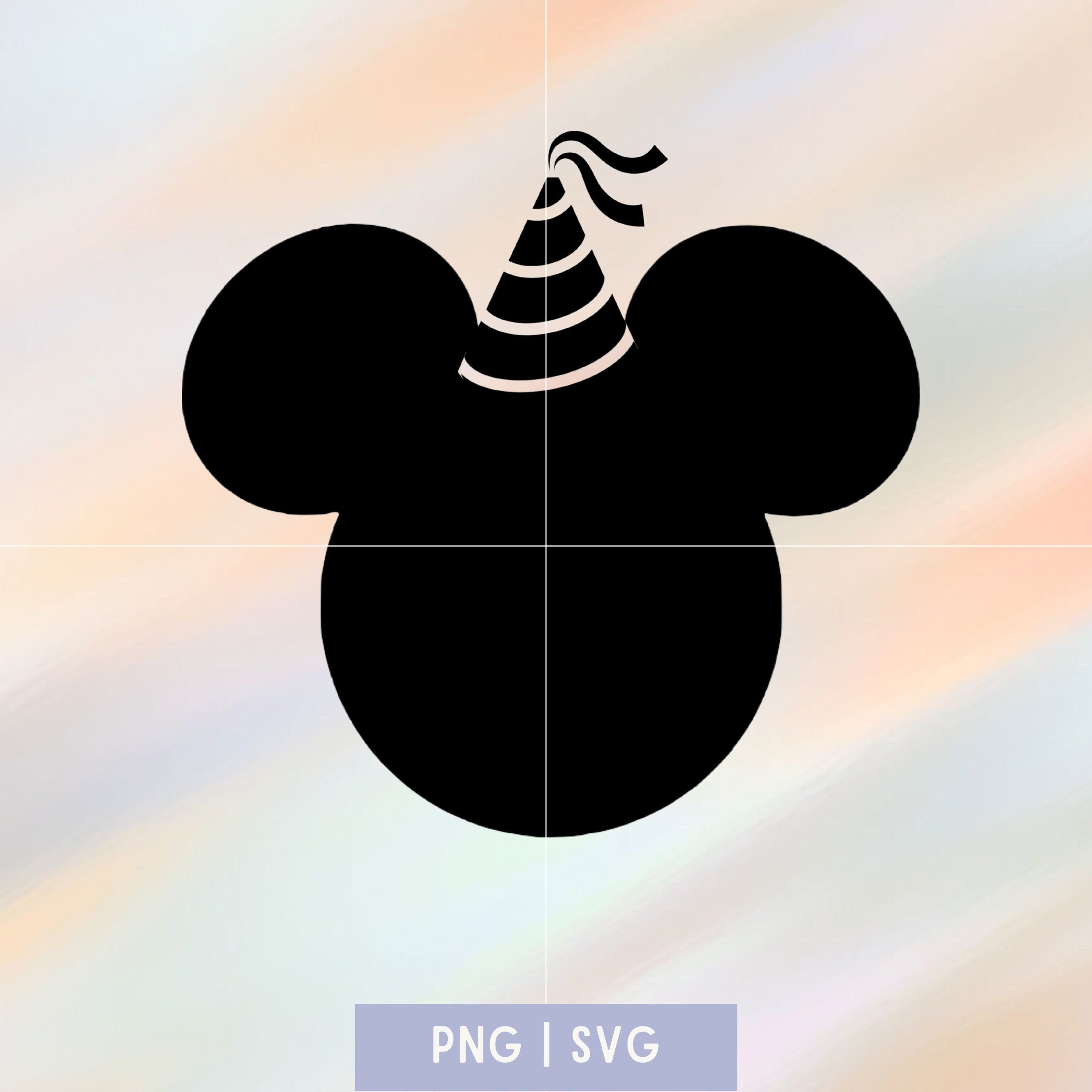 Birthday Mickey Mouse Head | Party Hat Mickey Silhouette | Disney ...