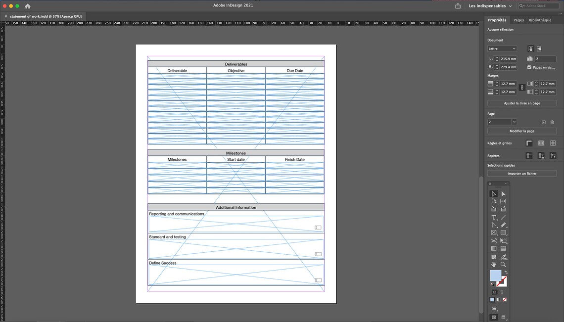 Statement of Work for Project Management / Fillable PDF / Indesign ...